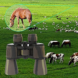 Binoculars for Adults 20x50 High Power Military Binoculars for Adults and Kids with Low Light Night Vision,Compact Waterproof Bird Watching Travel Hunting Stargazing BAK-4 Prism FMC Lens(Brown-2)