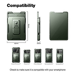 Dexnor Phone Card Holder with Foldable Back Stand, Adhesive Phone Wallet Pouch Sleeve Stick on PC Credit Card ID Case with Finger Grip Kickstand for Most Smartphones (Green)