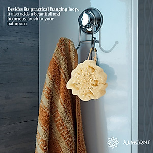Almooni Mini Natural Loofah Sponge - Real Egyptian Shower Exfoliating Loofah - Small Loofah Scrubber for The Perfect Grip - 3 Count(1 Pack)