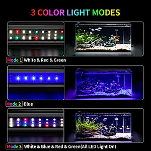 fishkeeper 22W LED Aquarium Light Full Spectrum Planted Fish Tank Light, 10 Levels of Brightness Adjustable 24/7 Mode with Timer Aluminum Alloy Shell Extendable Brackets for 18-24 inch