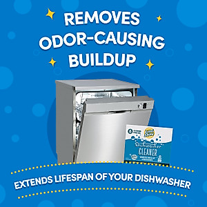 Lemi Shine Natural Dishwasher Cleaner Powered By Citric Acid | 100% Guaranteed Hard Water Cleaning Powder | Eco-Friendly Dishwasher Cleaner and Deodorizer With Fresh Lemon Scent (8 Count)