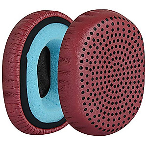 Geekria QuickFit Replacement Ear Pads for Skullcandy Riff Wireless Headphones Ear Cushions, Headset Earpads, Ear Cups Repair Parts (Moab Red)