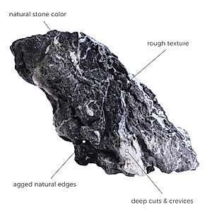 FISCAPE 5 PCS 2-8'' Natural Seiryu Stones Slate Stones for Aquariums Terrariums, Paludarium, Vivariums, Reptile, and Amphibian Enclosures