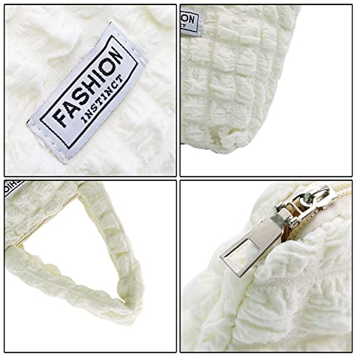 Women Chic Quilted Puffer Tote Bag, Light Solid Color Lattice Shoulder Handbag Soft Puffy Tote