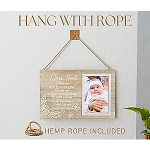 Baptism Gifts for Girls - Baptismal Gifts, Christening Gifts for Baby Girls, Boys - Baby Dedication Gifts from Godmother, Godfather, Godparent - Wood Picture Frame, 4"x 6" Photo, Wall & Tabletop