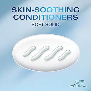 Secret Clinical Strength Antiperspirant Deodorant for Women, Waterproof, 3X Stress Protection, 72hr Sweat & Odor Protection, PH Balancing Minerals, Soft Solid, 2.6 oz