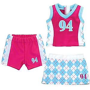 Sophia's Doll Sports Uniform, 3 Piece Sports Outfit for 18 Inch Dolls | Shirt, Shorts, Skirt | Gift Bag Included