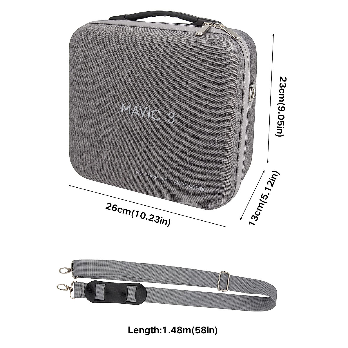 YueLi Mavic 3 Fly More Combo Shoulder Bag Waterproof Outdoor Travel Backpack DIY Travel Carrying Bag Outdoor Shoulder Bag for DJi Mavic 3 Drone Bags Accessories (Mavic 3 Fly More Combo Grey)