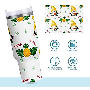 RPLIFE Whimsical Gnomes Bright 40oz Tumbler with Handle, Stainless Steel Coffee Mug, Insulated Coffee Tumbler