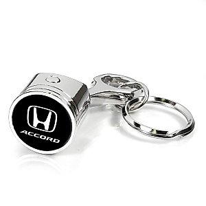 iPick Image Made for Honda Accord Chrome Finish Engine Piston and Rod Metal Key Chain