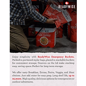 READYWISE - 72 Hours, 30 Servings, Emergency Food Supply, MRE, Pre-made, Freeze-Dried, Survival Food, Meal Essentials for, Camping, Hiking, and, Emergencies, Individually Packaged, 25-Year Shelf Life