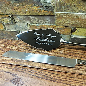 Personalized Wedding Cake Server and Knife Set- Wedding Gift- Wedding accessory- Bridal Shower- Rehearsal