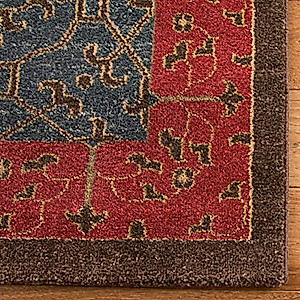 SAFAVIEH Mahal Collection Area Rug - 10' x 14', Navy & Red, Traditional Oriental Design, Non-Shedding & Easy Care, Ideal for High Traffic Areas in Living Room, Bedroom (MAH620C)