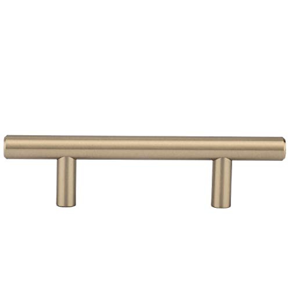 Amazon Basics Euro Bar Cabinet Handle (1/2-inch Diameter), 5.38-inch Length (3-inch Hole Center), Golden Champagne, 25-pack