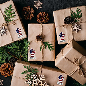 Littlefa 1.5” Thank You with America Flag Design Stickers,Thank You Stickers,Bakeries Stickers,Handmade Stickers,Small Business Stickers, Envelopes Stickers, Gift Bags Packaging 500 PCS