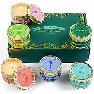 LA BELLEFÉE Scented Candles for Home Scented, Candles Gifts for Women Mom, Soy Wax Essential Oil Candles, Valentines Decoration Gifts Lemongrass, Rosemary, Grapefruit, Eucalyptus, Lavender, Mint