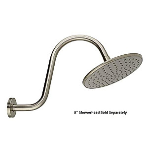 Purelux Goose Neck Shower Arm Water Outlet PJ1202 Made of Stainless Steel, Brushed Nickel Finish Showerhead Extension
