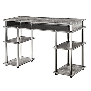 Convenience Concepts Designs2Go No Tools Student Shelves Desk, Faux Birch