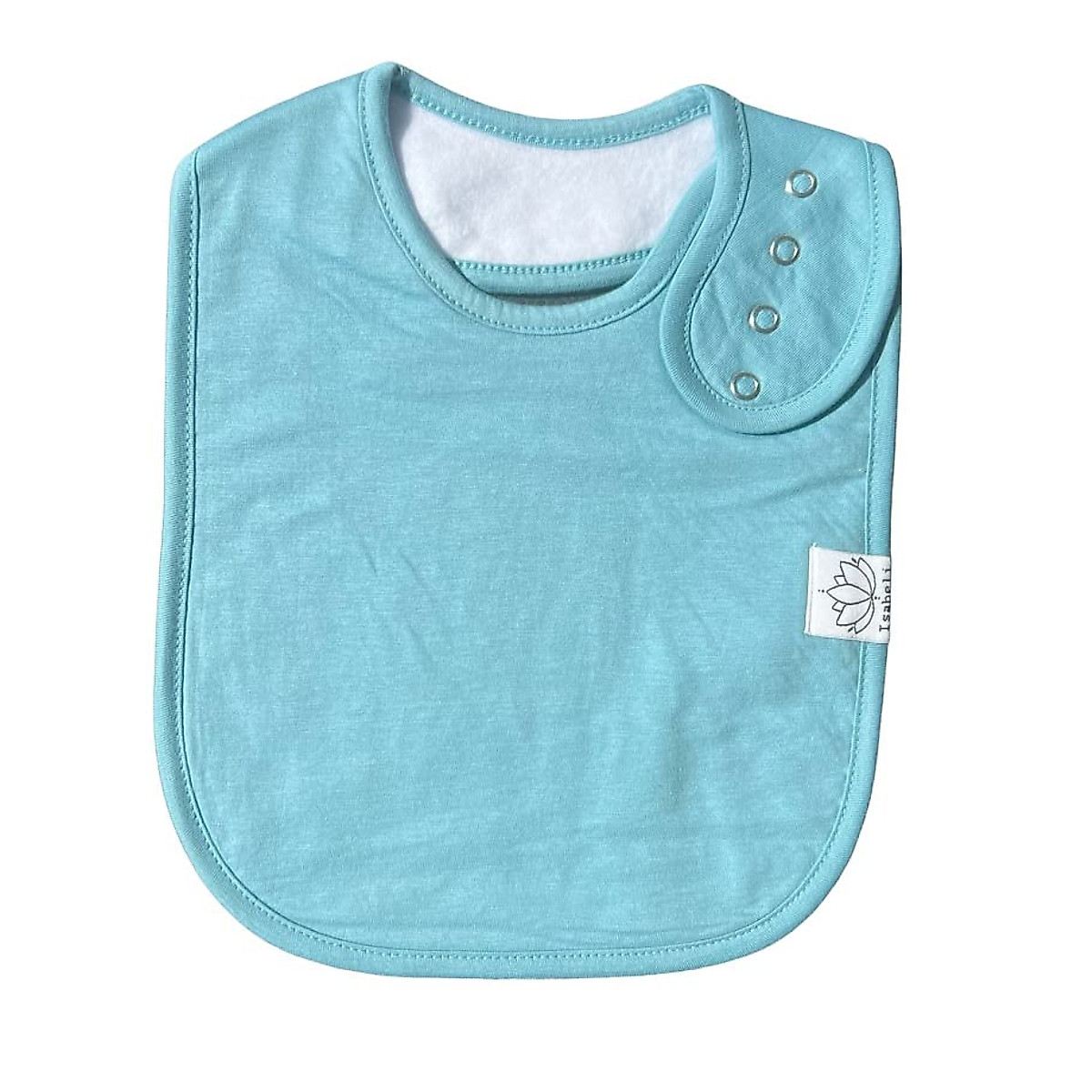 Isabeli Large Toddler Organic Cotton Bibs, Unisex 4-pack for Feeding, Drooling, Adjustable (Blues)