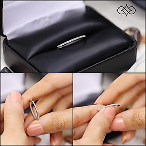 Dazzlingrock Collection 0.08 Cttw Round White Diamond Minimalist Stackable Wedding Band for Women in 10K Solid White Gold, Size 6.5