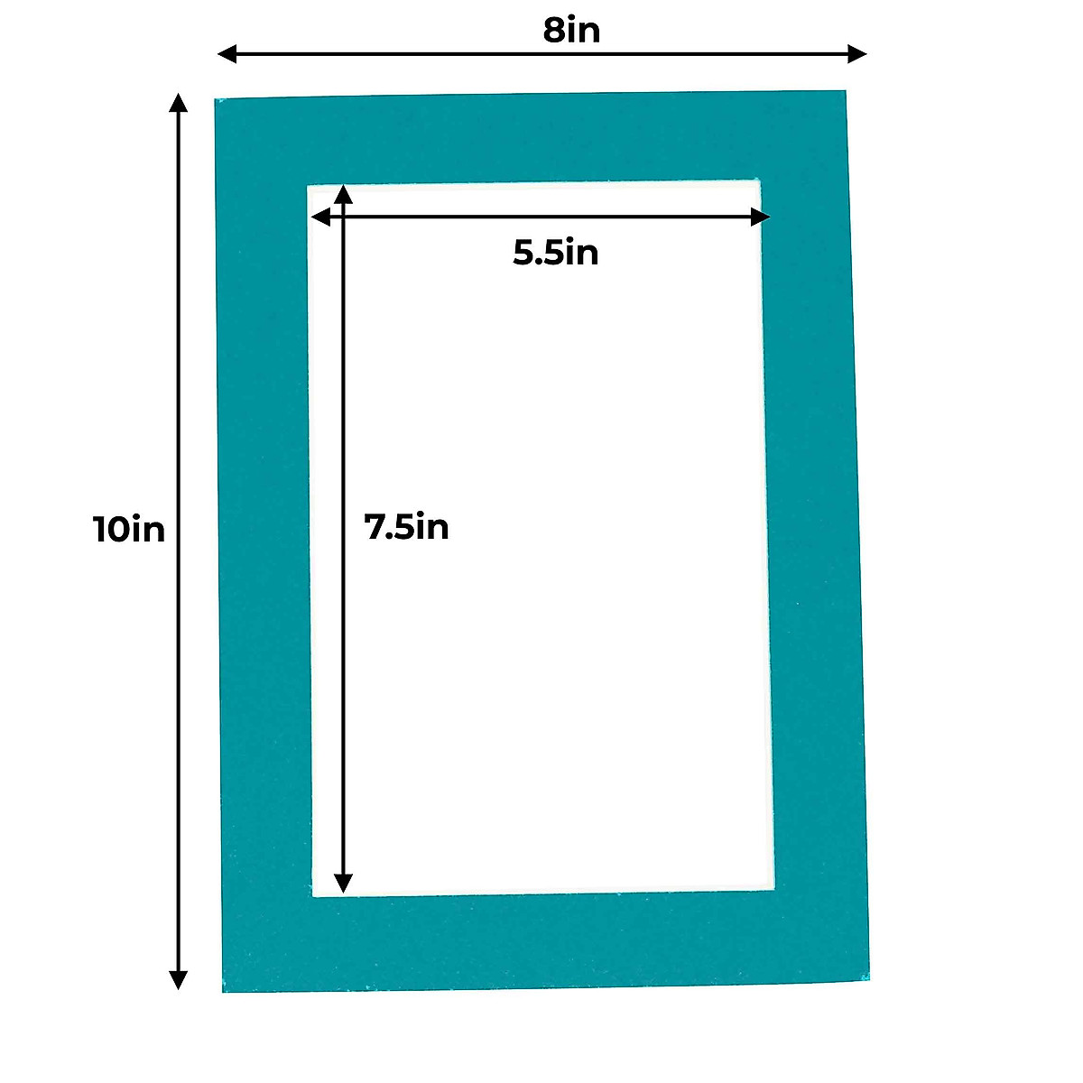 8x10 Teal Blue Mat for 6x8 Photo - Picture Matboard for Frames Measuring 8 x 10 Inches - Bevel Cut Matte to Display Art Measuring 6 x 8 Inches - Acid Free ONE MAT