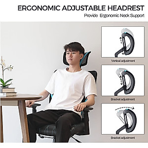 EUREKA ERGONOMIC Gaming Chair,Video Game Chairs PC Mesh Gaming Computer Chair with Adjustable Lumbar Support Headrest Armrest Gamer Desk Chair with for Adults Teens, Blue