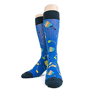 Foot Traffic - Men's Sports-Themed Socks, Fits Men's Shoe Sizes 7-12 (Pickleball)