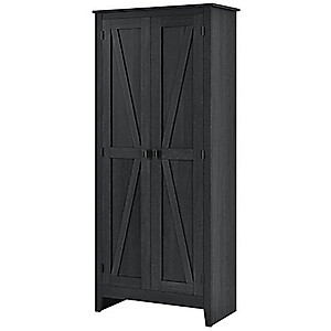 Ameriwood HOME SystemBuild Farmington 31.5 inch Wide Storage Cabinet, Black Oak