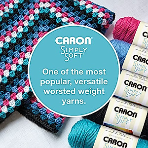 Caron Simply Soft Lavender Blue Yarn - 3 Pack of 170g/6oz - Acrylic - 4 Medium (Worsted) - 315 Yards - Knitting/Crochet
