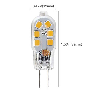 Lxcom Lighting G4 LED Bulb Bi-Pin Base 10Watt Halogen Bulb Equivalent AC12 Volt T3 JC Type Transparent Led Lamp Warm White 3000k for RV Camper Cabinet Landscape Light,10 Pack