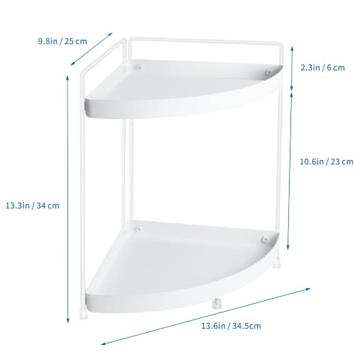 Lvssci 2 Tier Corner Shelf Rack Kitchen Counter Cabinet Bathroom Organizer Makeup Cosmetic countertop Organization and Storage Under Sink Organizers Perfume Trays for Dresser White