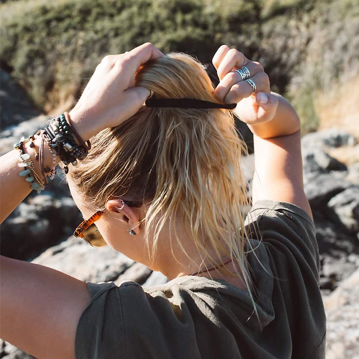 Hair Ties for Girls, IKOCO 50Pcs Seamless Hair Ties for Thick Hair, Hair Ties No Damage Ponytail Holders for Women Girls