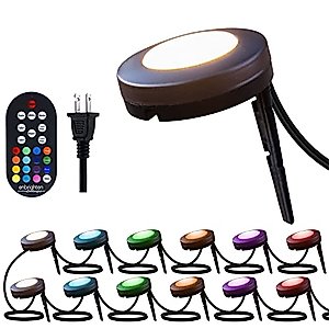 Enbrighten LED Ground Lights, 12 Path Lights, 110ft, Color Changing, Remote Control, Outdoor Path Lighting, 41017