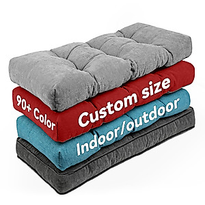 ROFIELTY Custom Bench Cushion, Tufted Bench Cushions for Indoor/Outdoor Furniture Use, with Non-Slip Bottom, 70+ Colors to Choose from for Patio Furniture Cushions(Custom Size, Custom Colors)