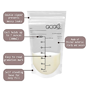 240 CT (4 Pack of 60 Bags) Best Value Pack Breastmilk Storage Bags - 7 OZ, EACH PRE-STERILIZED By Gamma Ray, BPA Free, Leak Proof Double Zipper Seal, Self Standing, for Refrigeration and Freezing