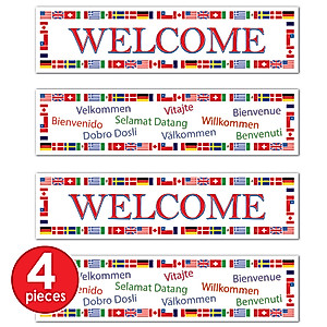 Beistle , 4 Piece International Welcome Banners, 15'' x 5'