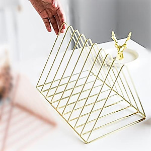 EYHLKM Bookshelf Rack Desktop Metal Book Block Newspapers Magazines Storage Holder Stand Decor