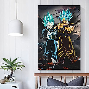 HOW FIT Anime Vegeta Poster Prints on Canvas Decoration Room Decor Posters Unframe 12x18inch(30x45cm)