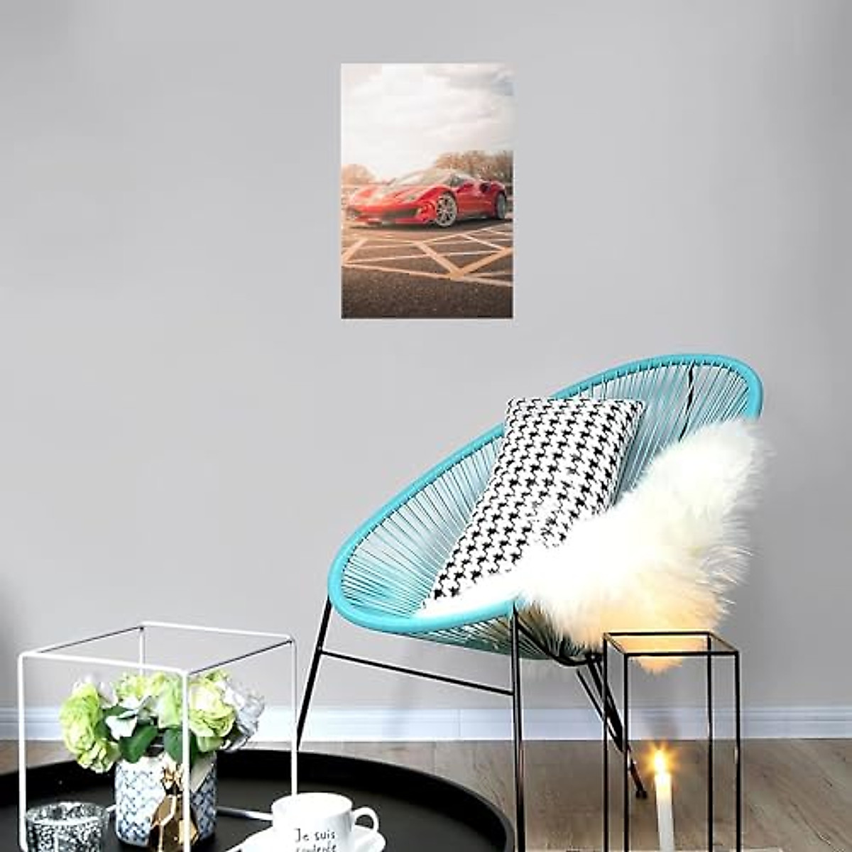 Car Poster Ferrari F40 Supercar Posters Racing Car Canvas Wall Art For Boy's Bedroom SuperCar Wall Decor Unframe-style 12x18inch(30x45cm)