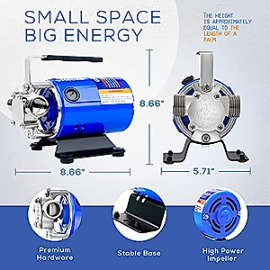 MEDAS 330 GPH 115V 1/10HP Auto Portable Water Transfer Pump Utility Pumps with Suction Hose Kit