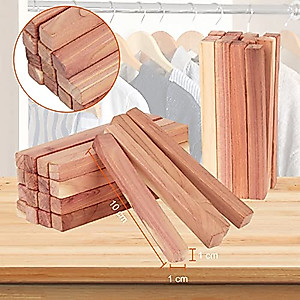 GOLDORCLE 40Pcs Cedar Blocks for Clothes Storage, 100% Natural Aromatic Red Cedar Blocks for Wardrobe, Cedar Planks for Closets Drawers