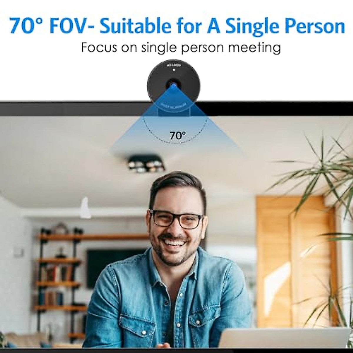 EMEET C950 Webcam for PC, 1080P Webcam with Microphone&Privacy Cover, Auto Light Correction, 70° FOV for Personal Use, Plug&Play Web Cam Protect Data, Perfect for Office Professionals&Remote Workers