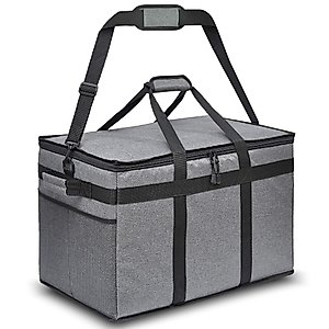 The HOT Box Insulated Food Delivery Bag - Premium Quality Bag for Hot and Cold Food for Uber Eats DoorDash Instacart Postmates Groceries Restaurants - XXL Sized Excellent for Catering - 23"x14"x15"
