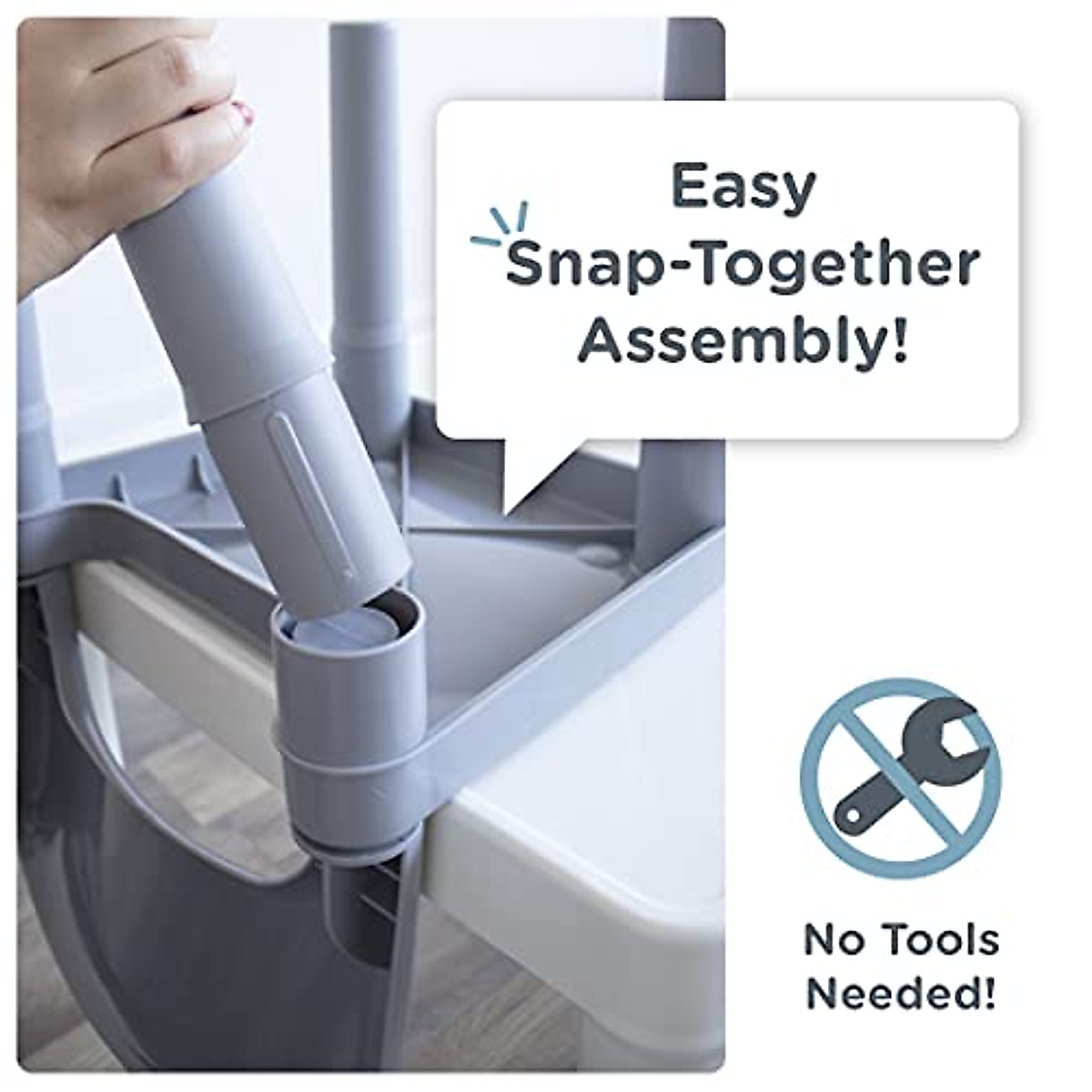 Humble Crew Kids Dry Erase Plastic Table and 2 Set, White Table & Grey Chairs, 20 x 20 x 17inches, 12 x 11 x 18 inches