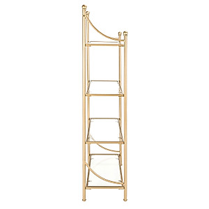 Safavieh Home Collection Diana Liquid Gold and Tempered Glass 4 Tier Etagere