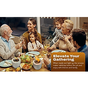 Table Top Fire Pit Bowl - Tabletop Fire Pit, Long Burning Indoor fire Pit, Table Top Firepit for Patio - Tabletop Fireplace - Mini Fire Pit fire Bowl with Cover and Smores Stick Holder.