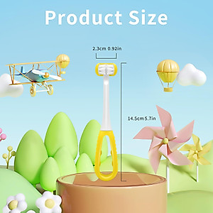 LEYUYO 3 Sided Toothbrush Kids, Soft Bristles Toddler Toothbrush, Autism Toothbrush, 360° Oral Teeth Cleaning, Ages 2+