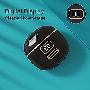 ASIMOM Wireless Earbuds, in-Ear Bluetooth Earbuds with LED Power Display, TWS True Wireless Ear Buds, Loud Bass, Touch Control Ear Pods with Microphone, Audifonos Bluetooth Inalambricos- Black