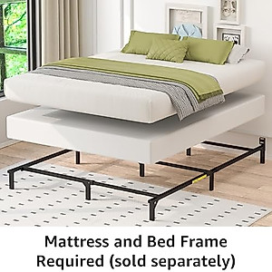 Amazon Basics Smart Box Spring Bed Base, 9-Inch Height Mattress Foundation, Tool-Free Easy Assembly, Cal King, 83"L x 71"W x 9"H, White