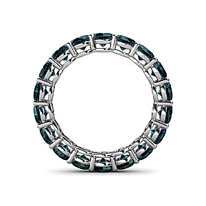 London Blue Topaz 3.04 ctw to 3.61 ctw Women Eternity Ring Stackable 14K White Gold-6.0